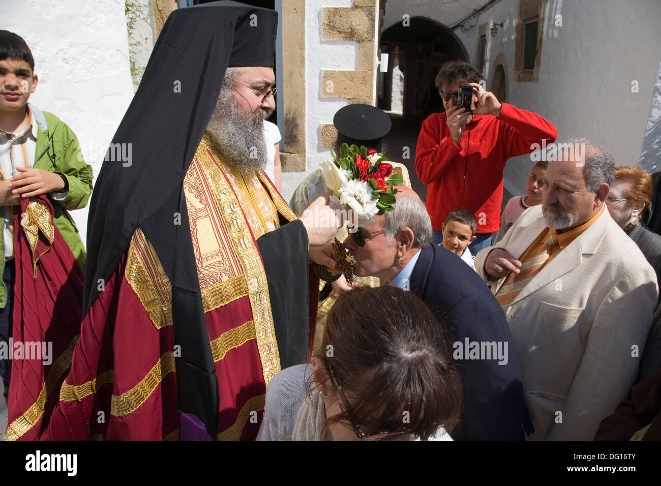 europe, greece, dodecanese, patmos island, chora, orthodox easter time ...