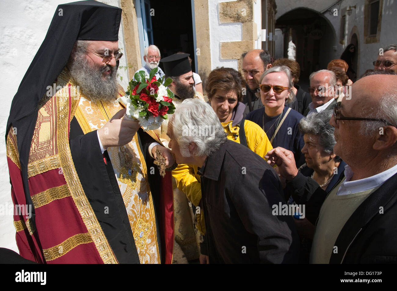europe, greece, dodecanese, patmos island, chora, orthodox easter time ...