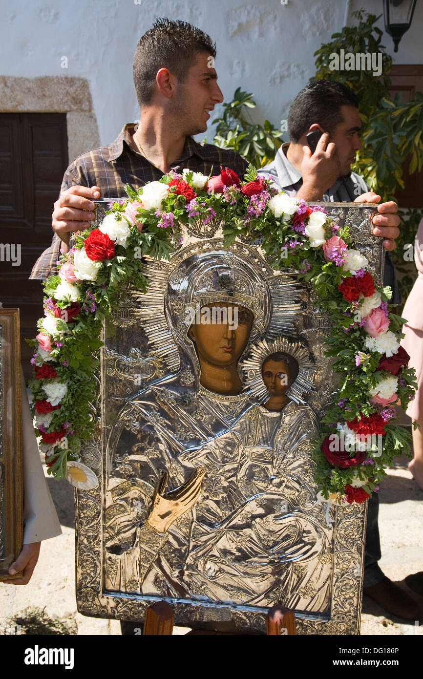 europe, greece, dodecanese, patmos island, chora, orthodox easter time ...