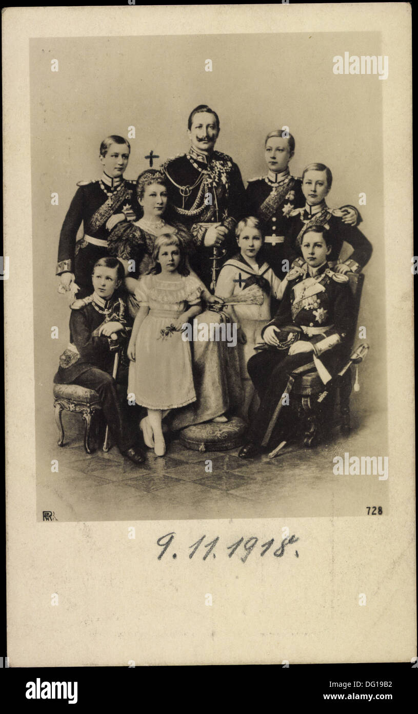 Künstler Ak Kaiser Wilhelm II. von Preußen, Kaiserin Viktoria und die ...