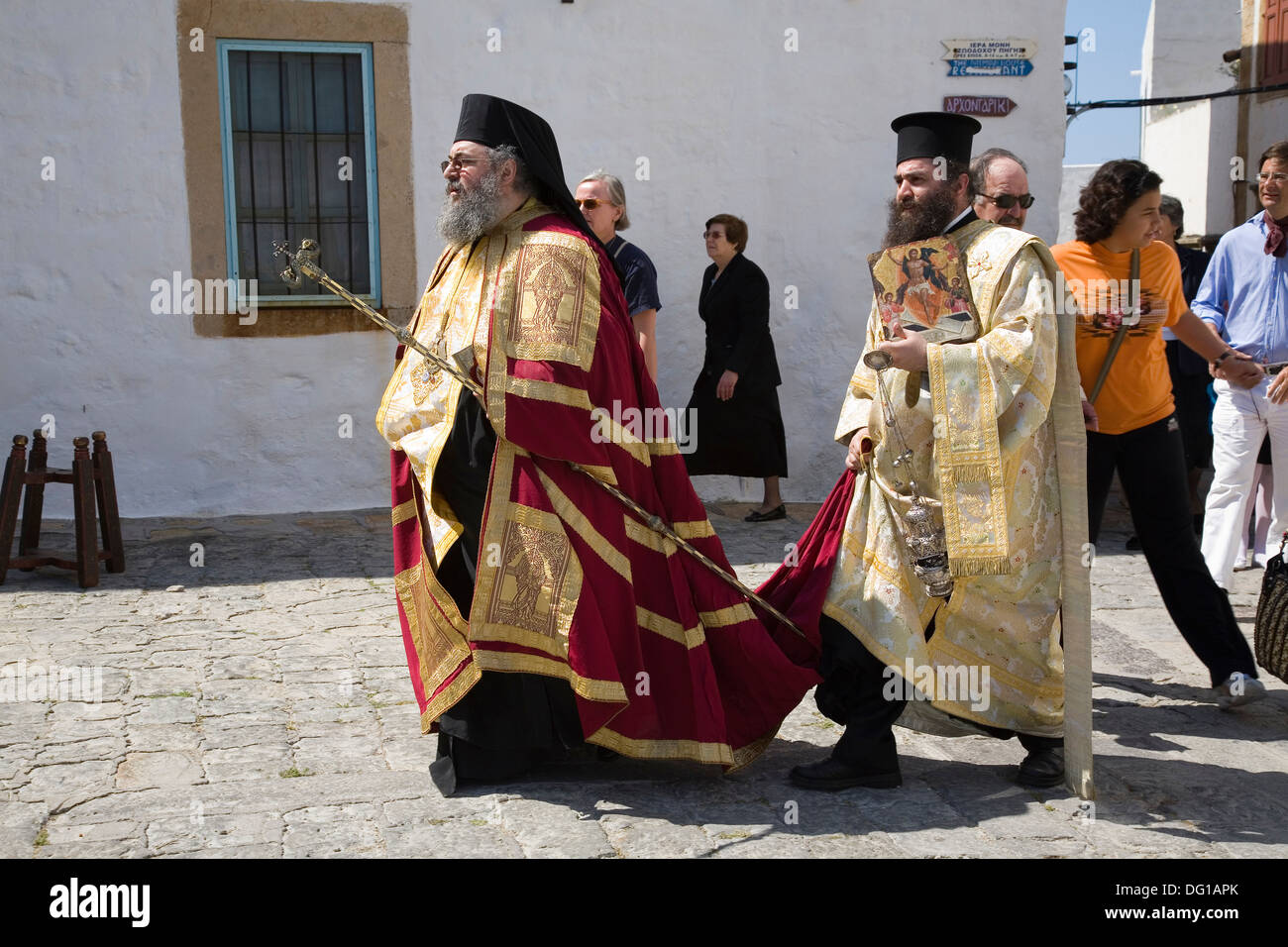 europe, greece, dodecanese, patmos island, chora, orthodox easter ...