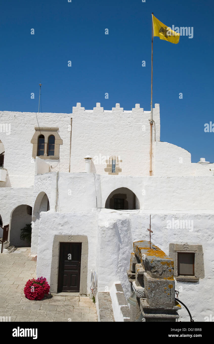 europe, greece, dodecanese, patmos island, chora, monastery of saint ...