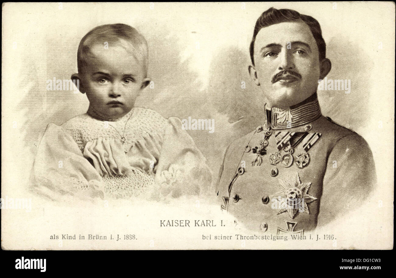 Künstler Ak Kaiser Karl I. von Österreich bei seiner Thronbesteigung ...
