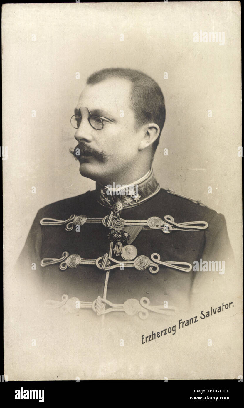 Ak Portrait des Erzherzogs Franz Salvator in Husarenuniform und Zwicker ... Ak Portrait des Erzherzogs Franz Salvator in Husarenuniform und Zwicker ...