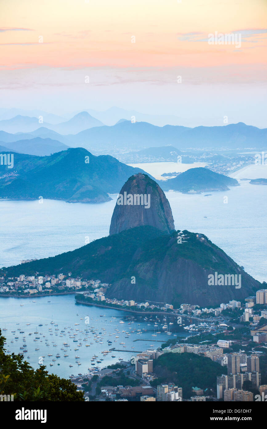 Sugarloaf Mountain, Rio de Janeiro from Corcovado, Brazil Stock Photo ...