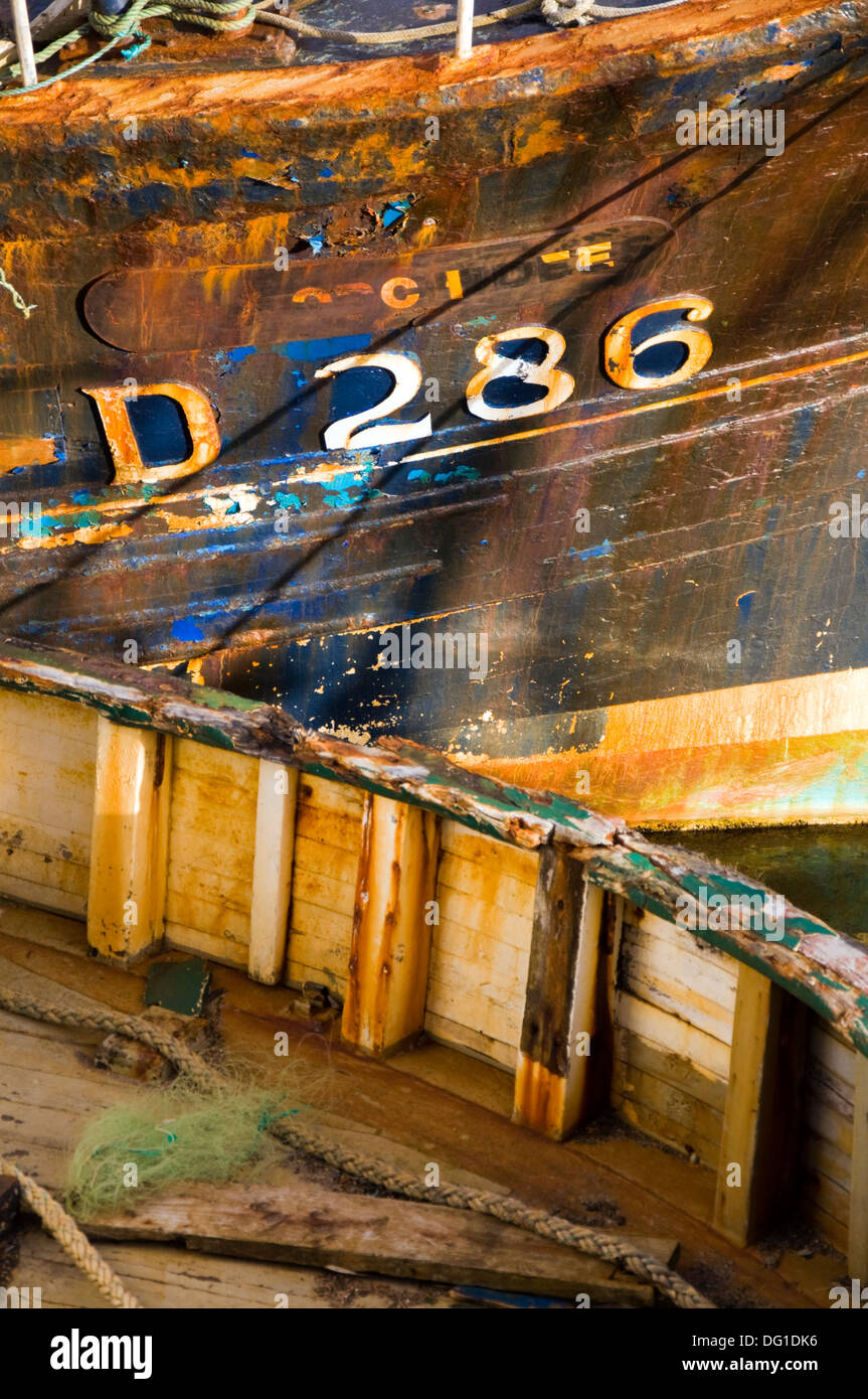 Old fishing trawlers wood built decaying colour and texture Stock Photo ...