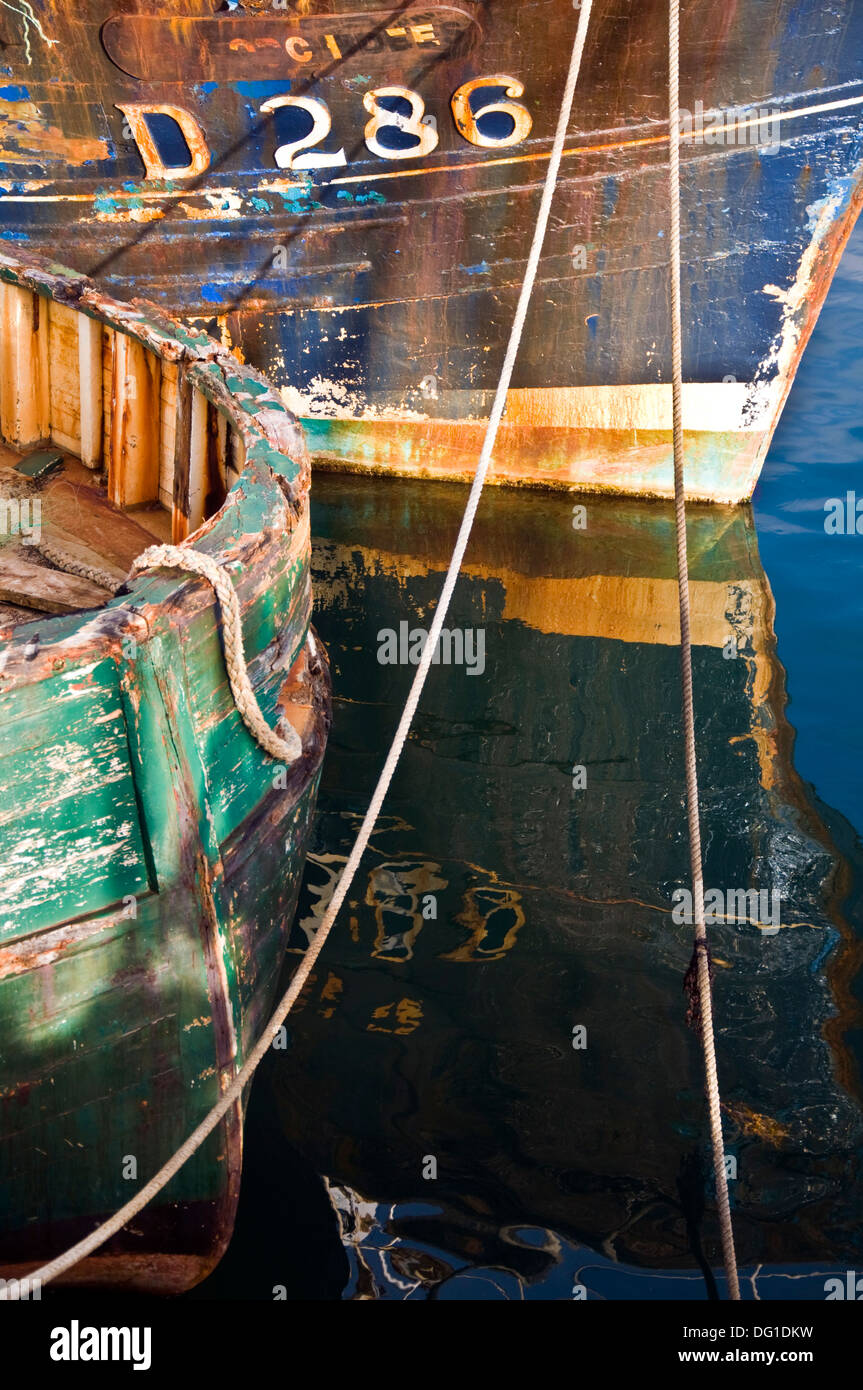 Old fishing trawlers wood built decaying colour and texture Stock Photo ...