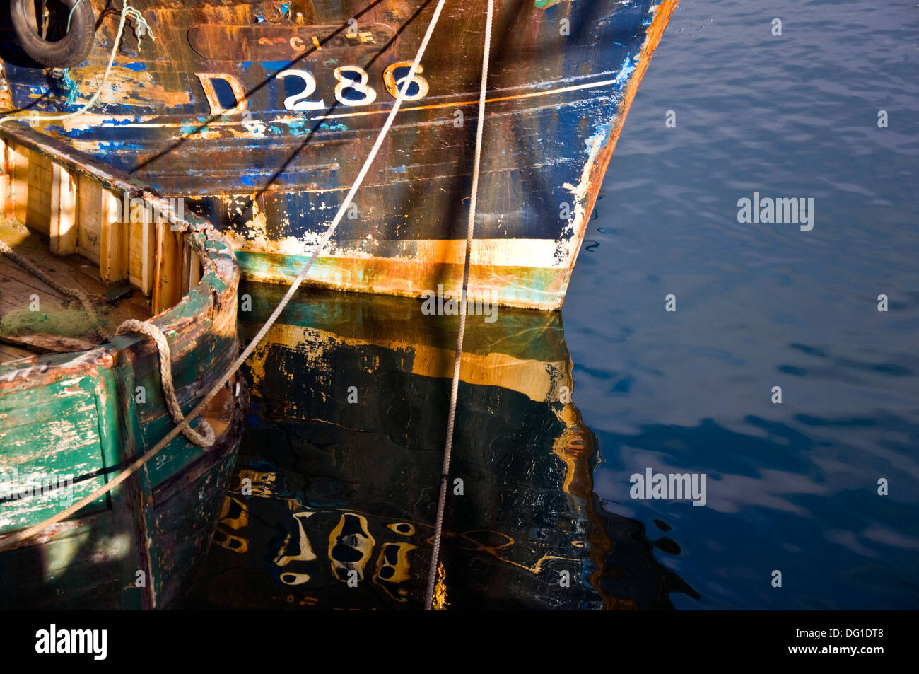 Old fishing trawlers wood built decaying colour and texture Stock Photo ...