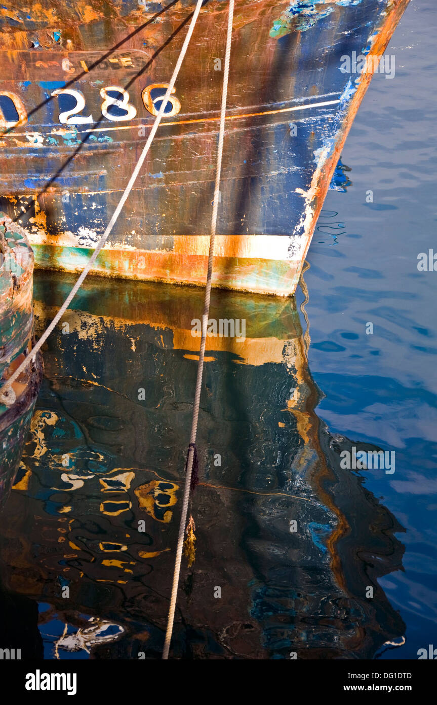 Old fishing trawlers wood built decaying colour and texture Stock Photo ...
