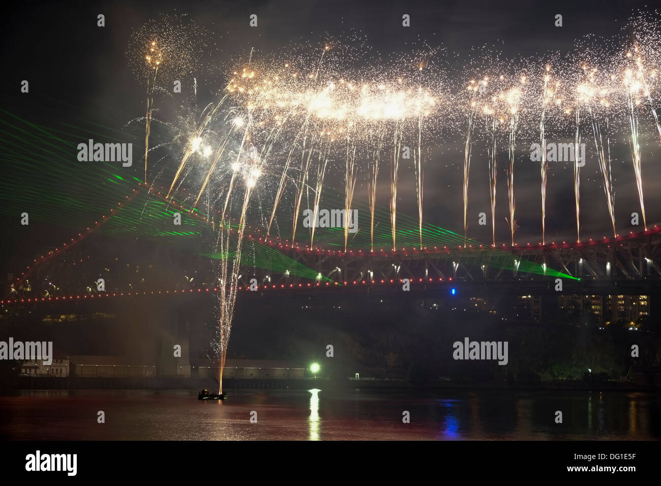 Fireworks display during Riverfire in Brisbane Stock Photo - Alamy
