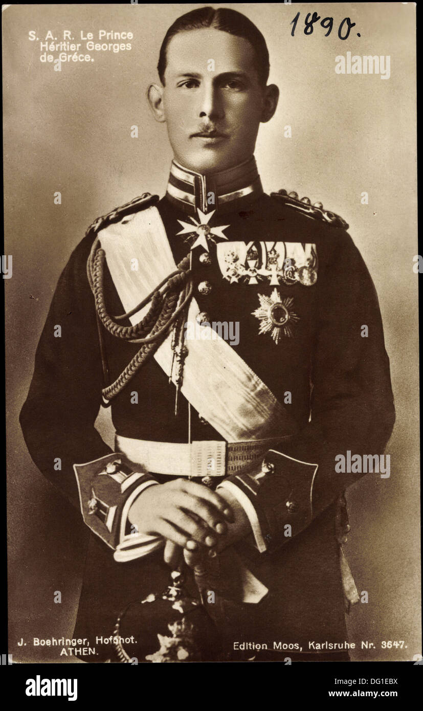 Ak S.A.R. Le Prince Heritier Georges de Grece, Adel Griechenland u ...