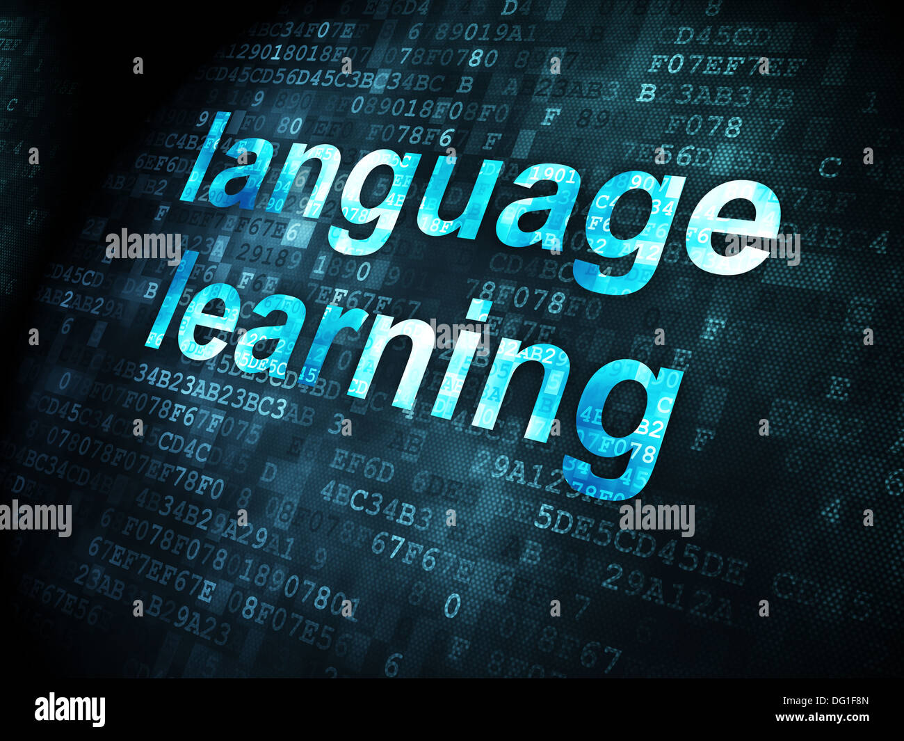 Education concept: Language Learning on digital background Stock Photo ...