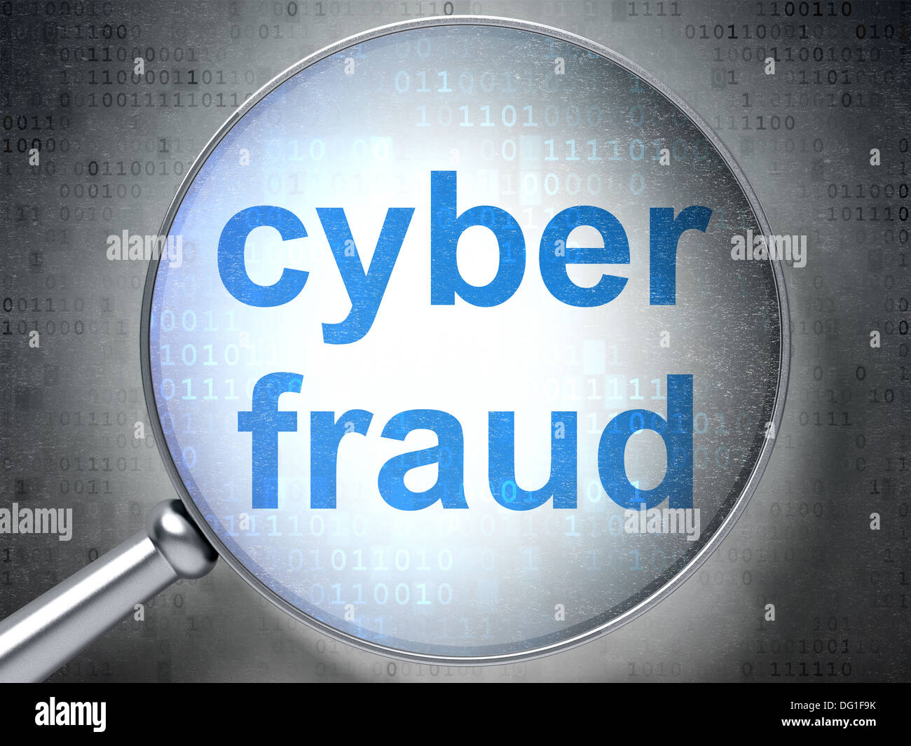 Protection concept: Cyber Fraud with optical glass Stock Photo - Alamy