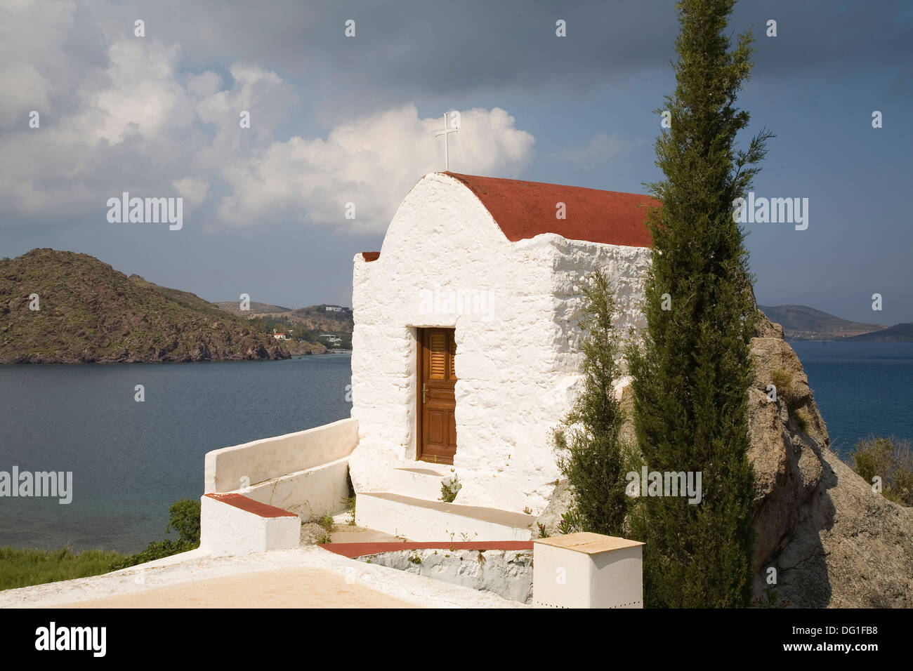 europe, greece, dodecanese, patmos island, church Stock Photo - Alamy