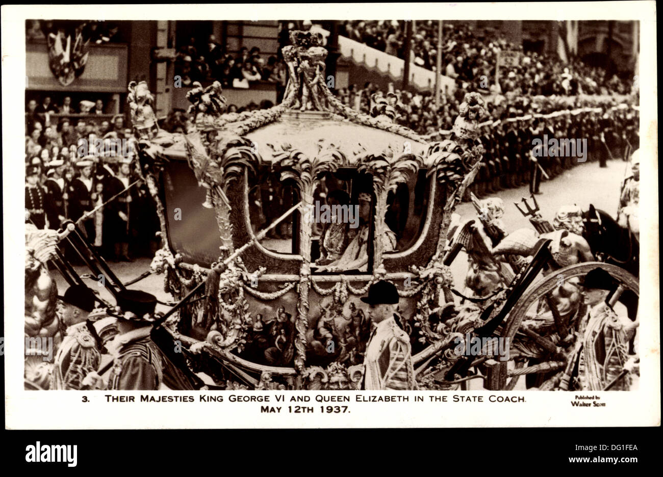 Ak Their Majesties King George VI., Queen Elizabeth, State Coach, 1937 ...