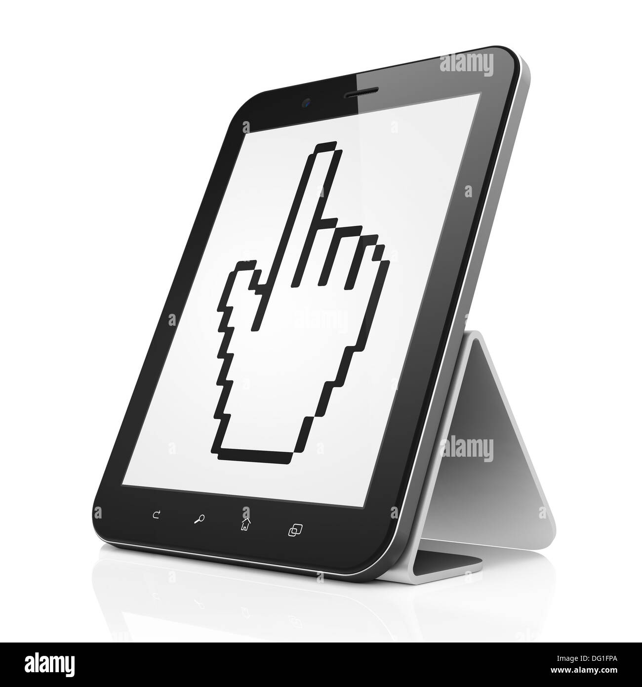 Tablet 3d cursor hand click hi-res stock photography and images - Alamy