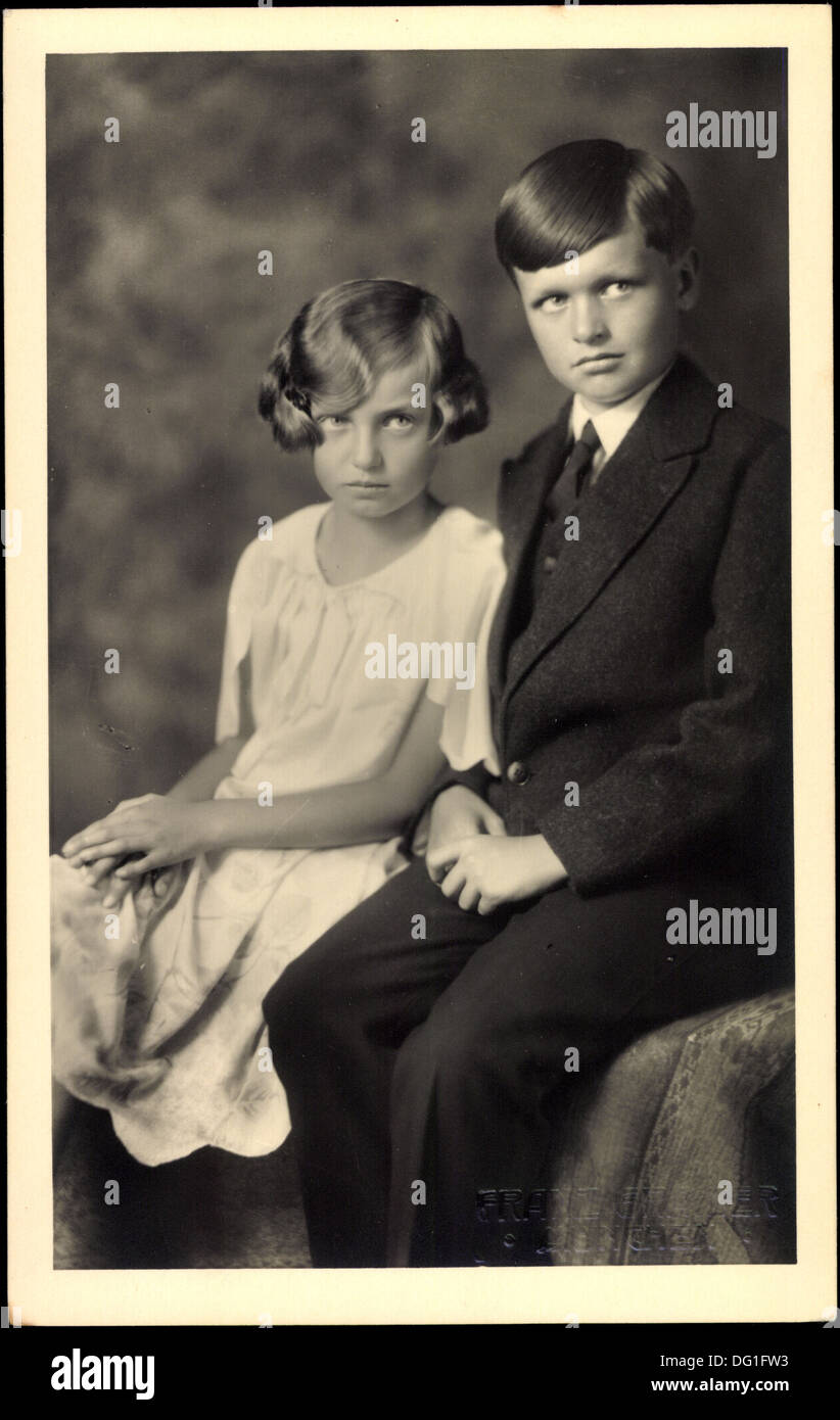 Foto Ak Therese und Kaspar von Preysing, Frühe Jahre, Kinder Stock ...