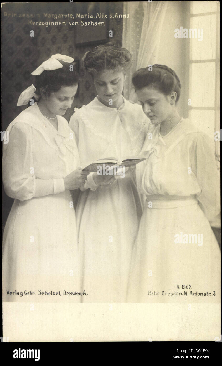 Ak Prinzessin Margarete, Maria Alix und Anna, Herzoginnen von Sachsen ...