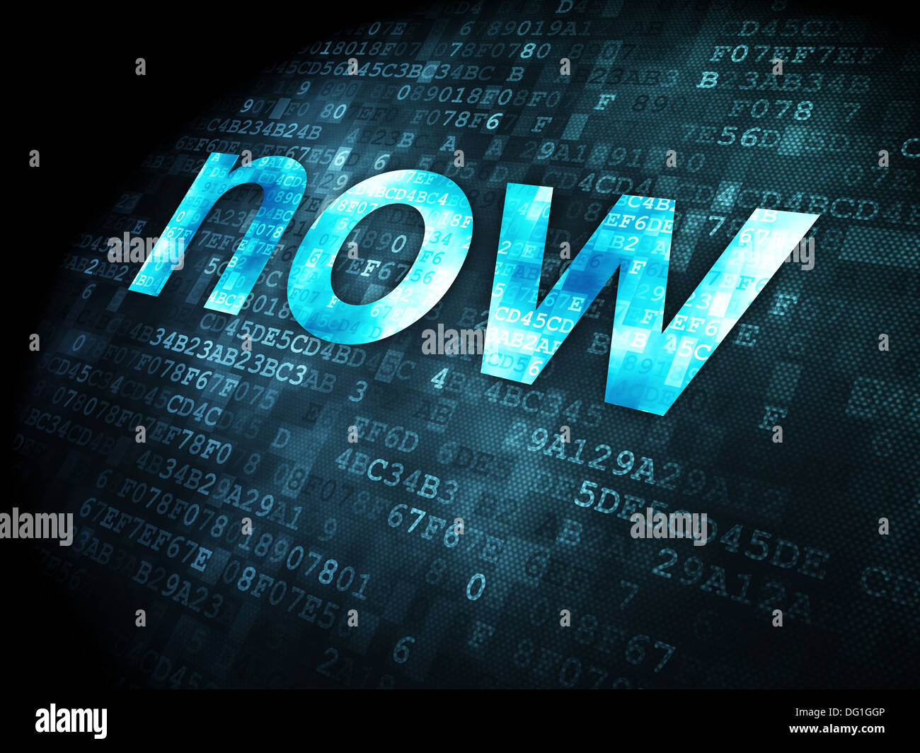 Timeline concept: Now on digital background Stock Photo - Alamy