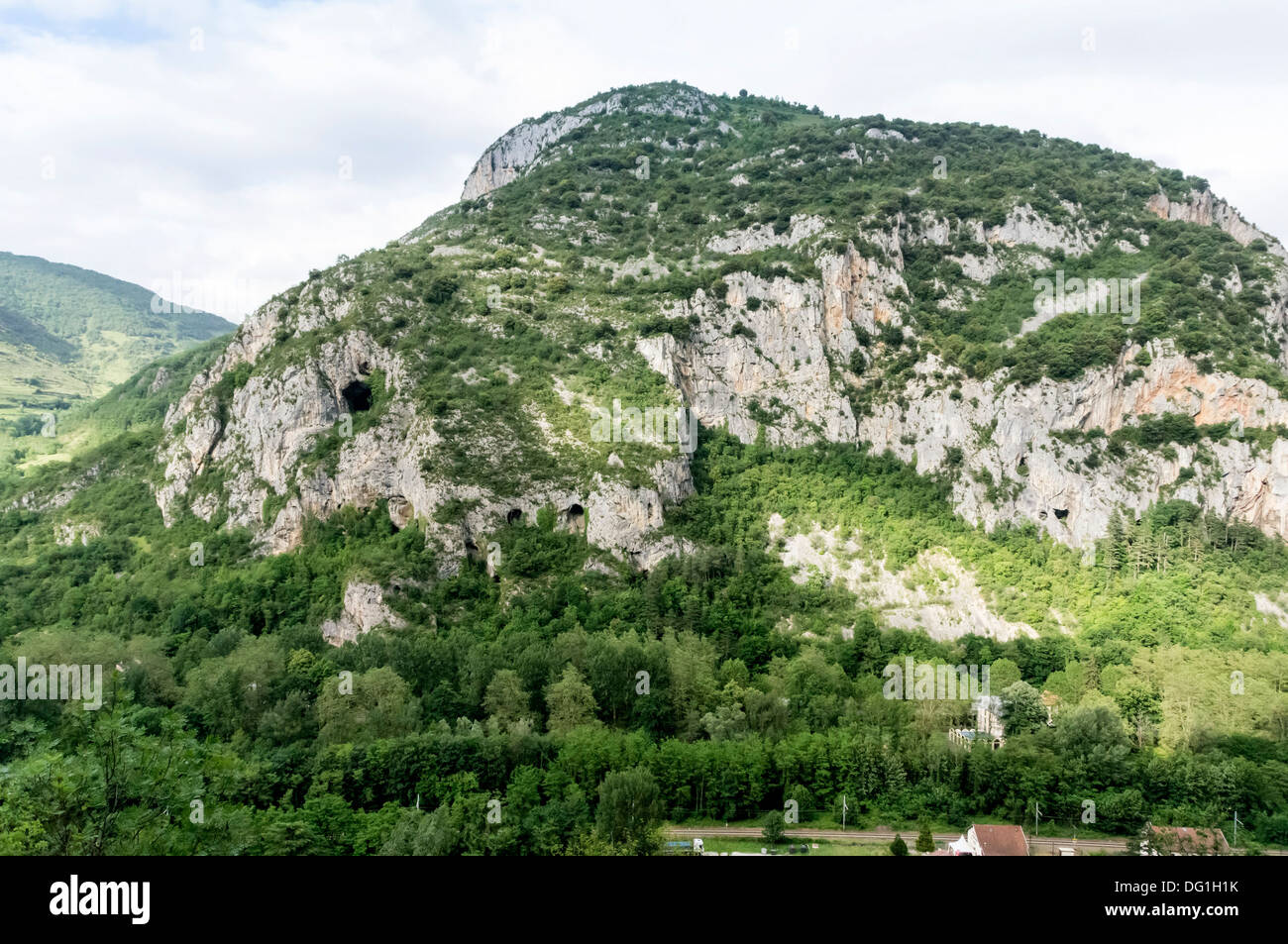 France, Ariège - Lombrives, limestone hillside cave system near Ussat ...