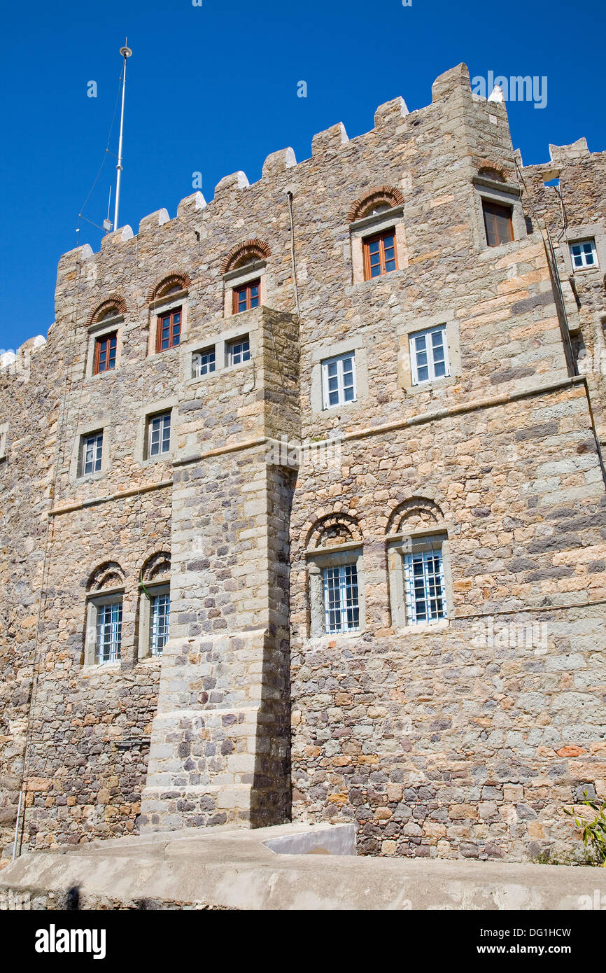 europe, greece, dodecanese, patmos island, chora, monastery of saint ...