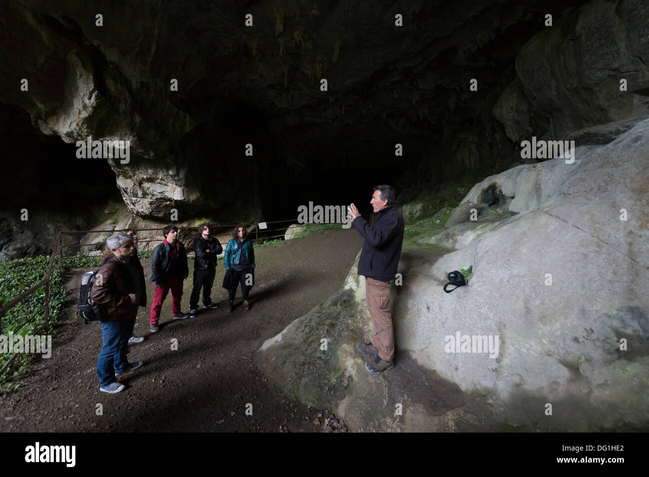 France, Ariège - Lombrives, limestone hillside cave system near Ussat ...