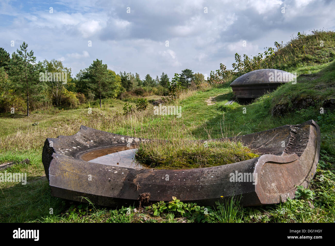 Demolished WW1 turret of the of the First World War One Fort de Vaux at ...