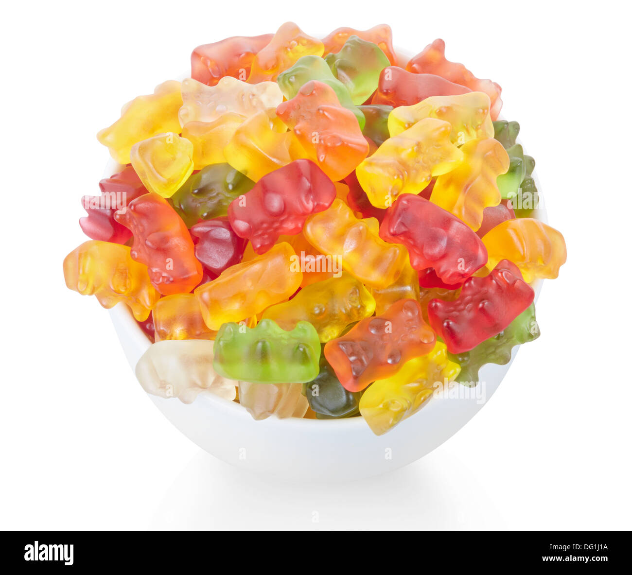 Gummy bears candies bowl Stock Photo - Alamy
