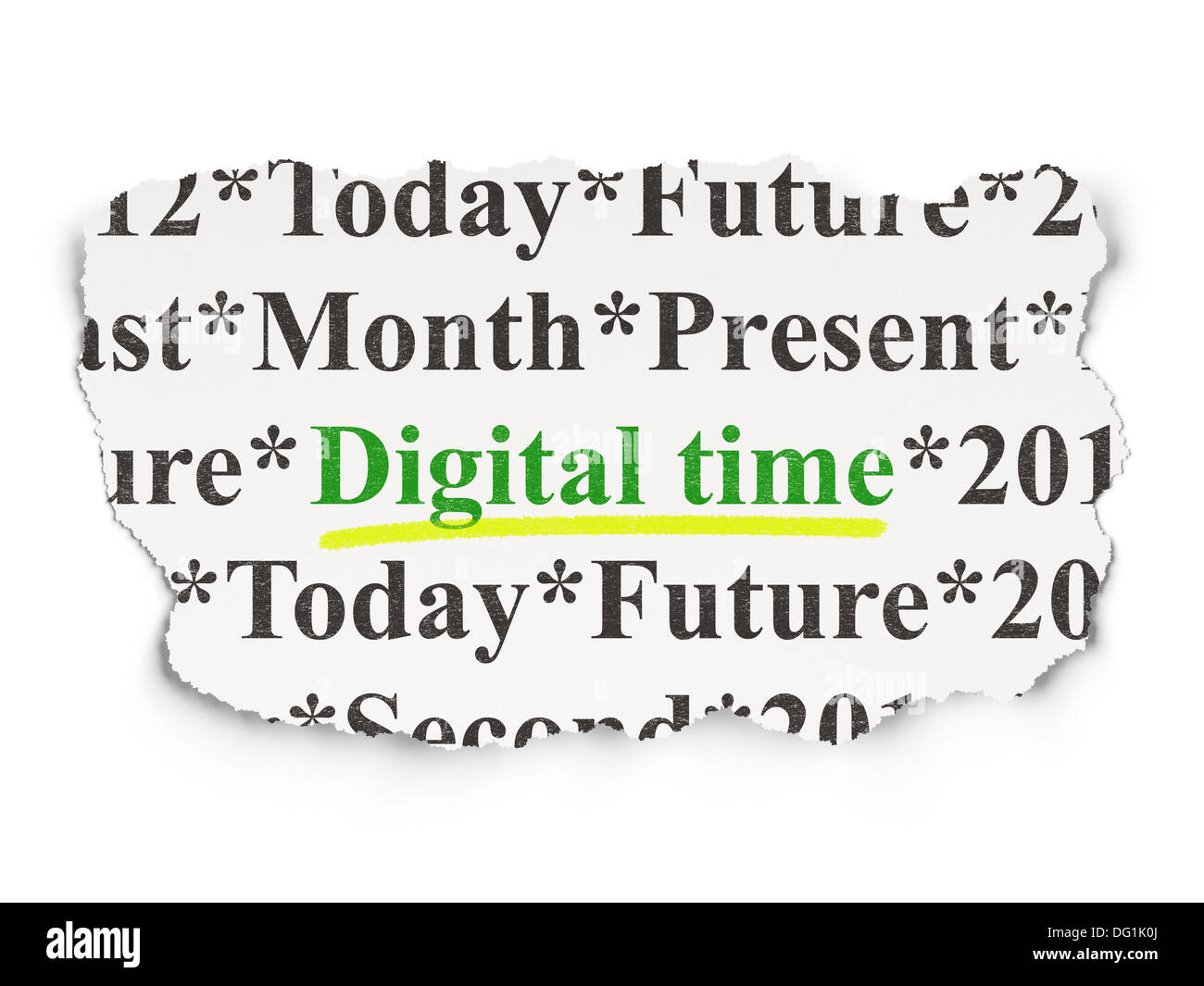 Timeline concept: Digital Time on Paper background Stock Photo - Alamy