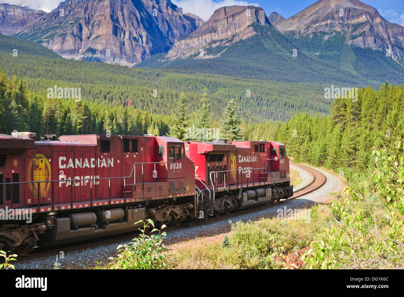 Canadian pacific railway locomotive train rail canadian pacific red train hi-res stock ...