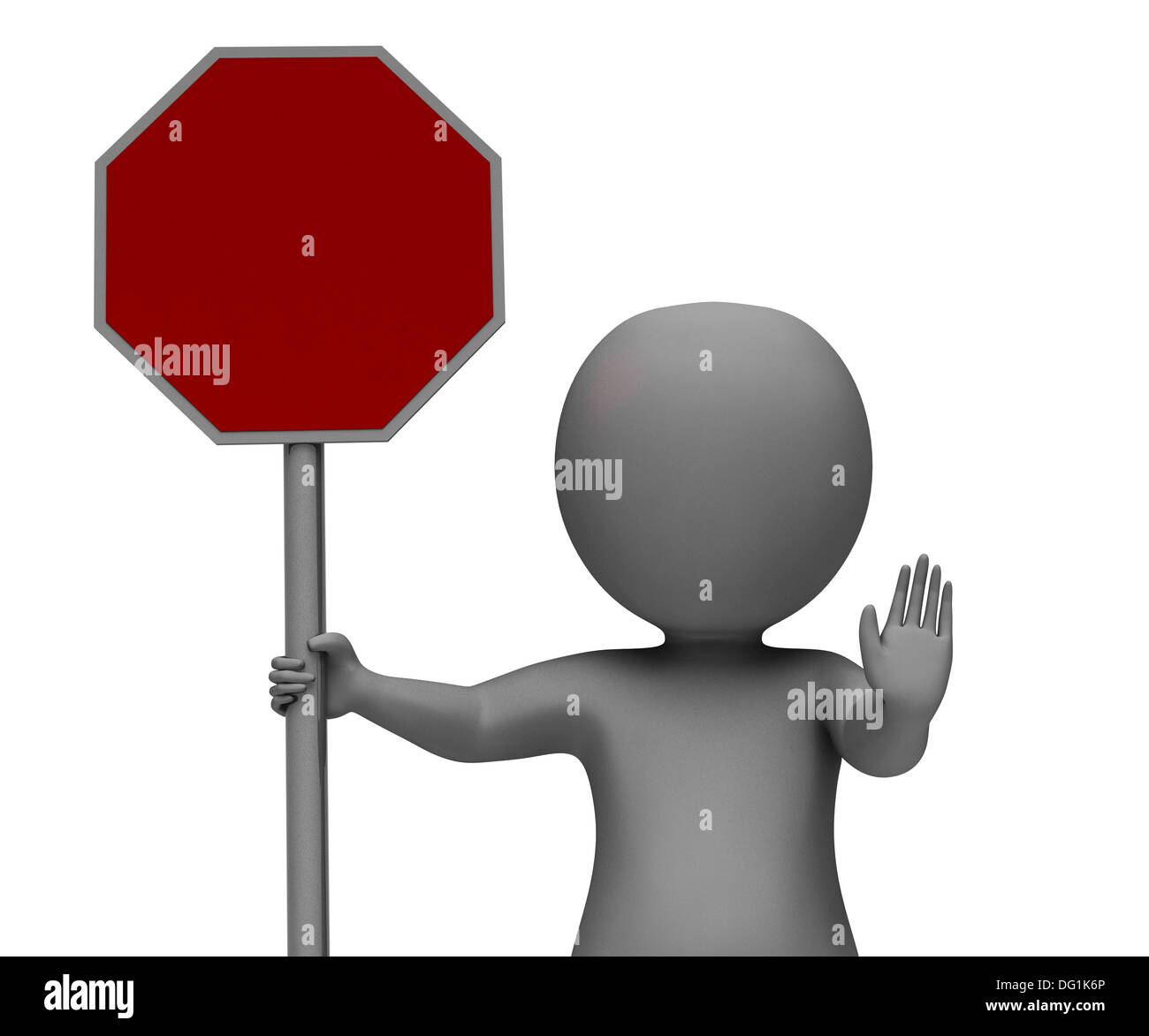 Stop Sign Showing Danger Warning Or Restricted Area Stock Photo - Alamy