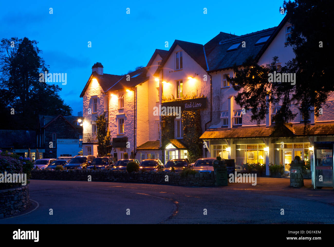 The Red Lion Hotel, in Grasmere village, Lake District National Park ...