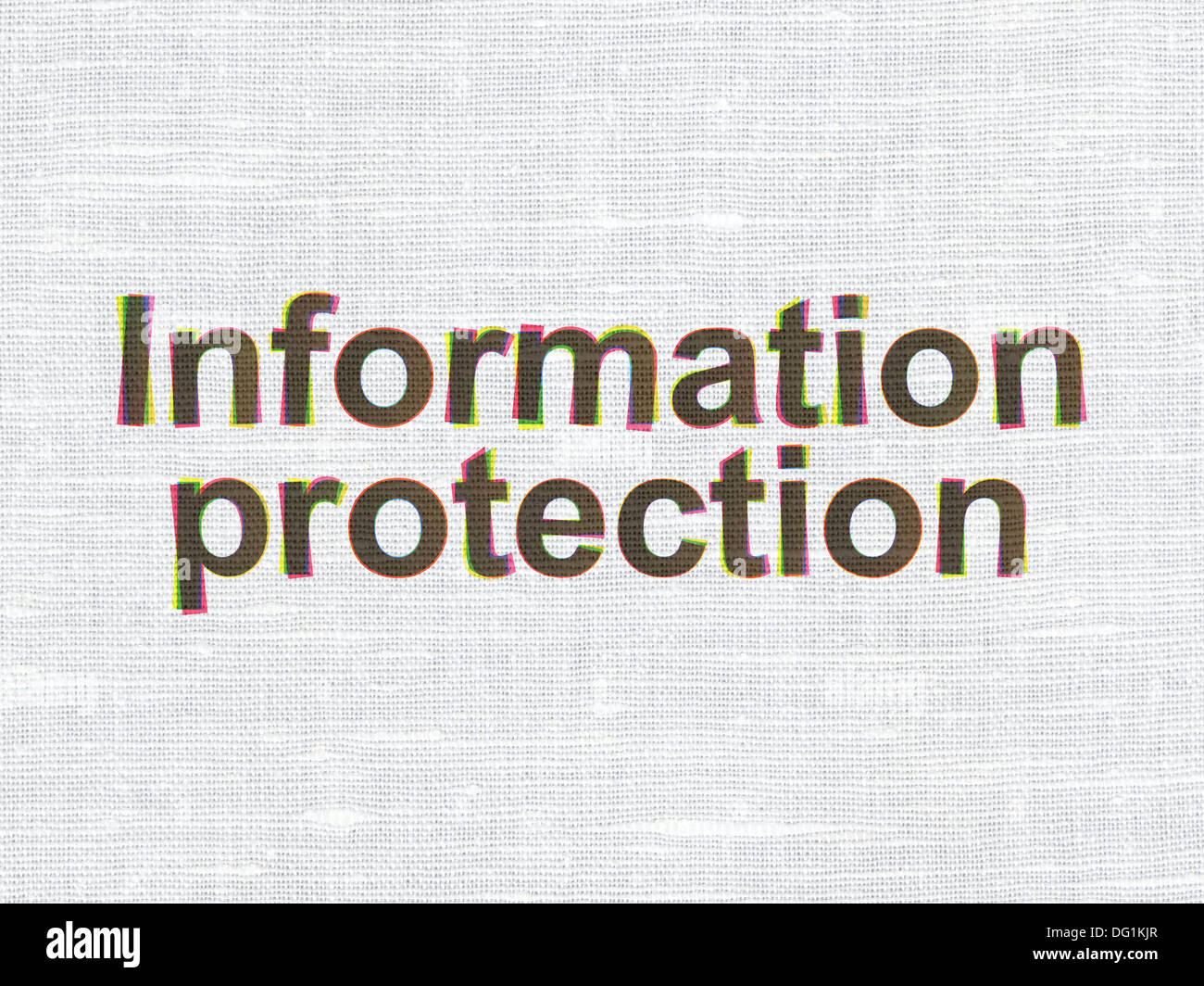 Protection concept: Information Protection on fabric texture bac Stock ...