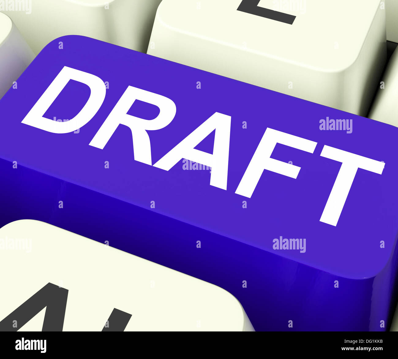 Draft Key Showing Outline Document Or Letter Stock Photo - Alamy