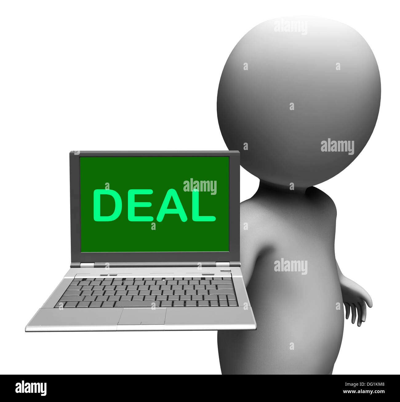Deal Laptop Showing Agreement Contract Or Dealing Online Stock Photo ...