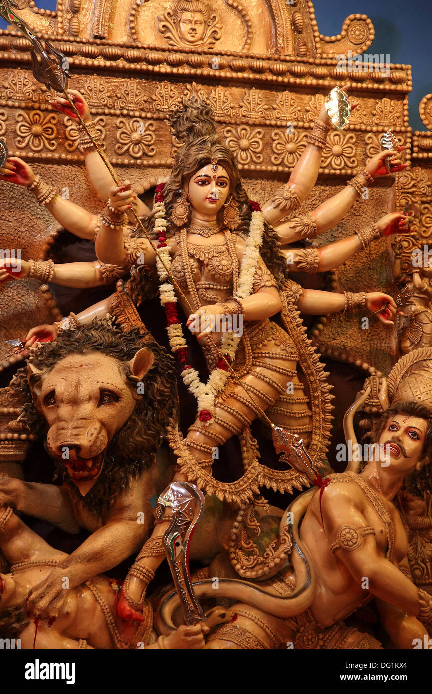 Bengali festival of Durga Puja being celebrated in India Stock Photo ...
