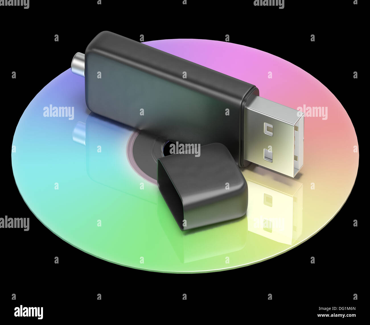 Usb And Dvd Memory Showing Portable Storage Stock Photo - Alamy