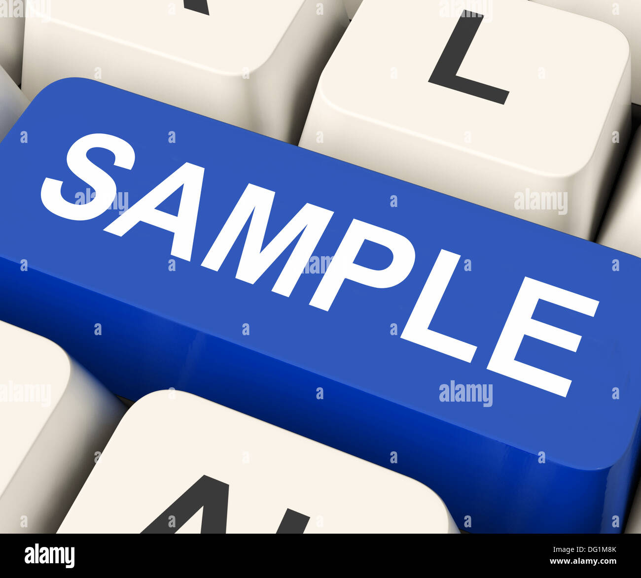 Sample Key On Keyboard Meaning Trial Or Sampling Stock Photo - Alamy