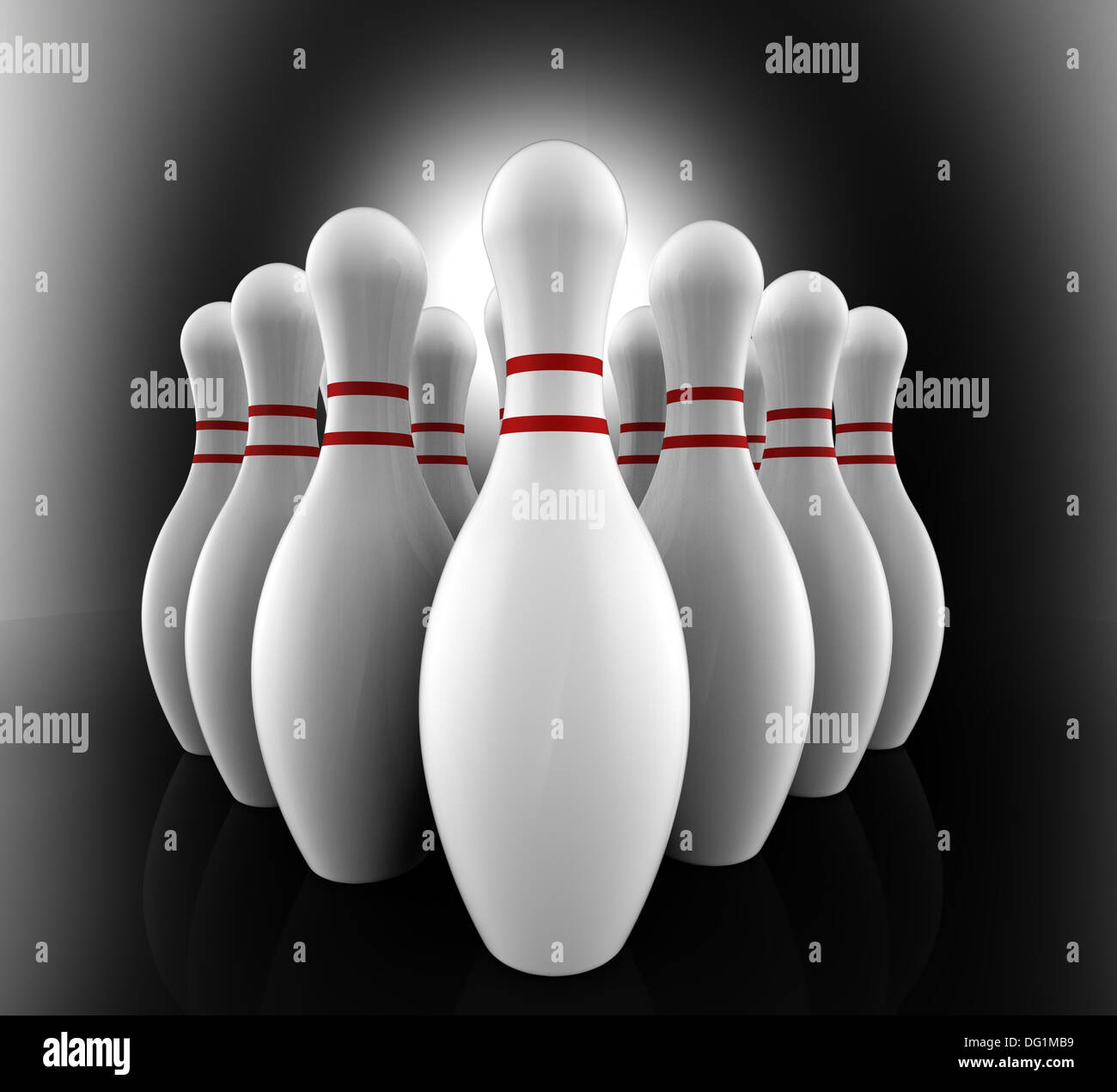 Ten Pin Bowling Pins Show Skittles Alley Stock Photo - Alamy