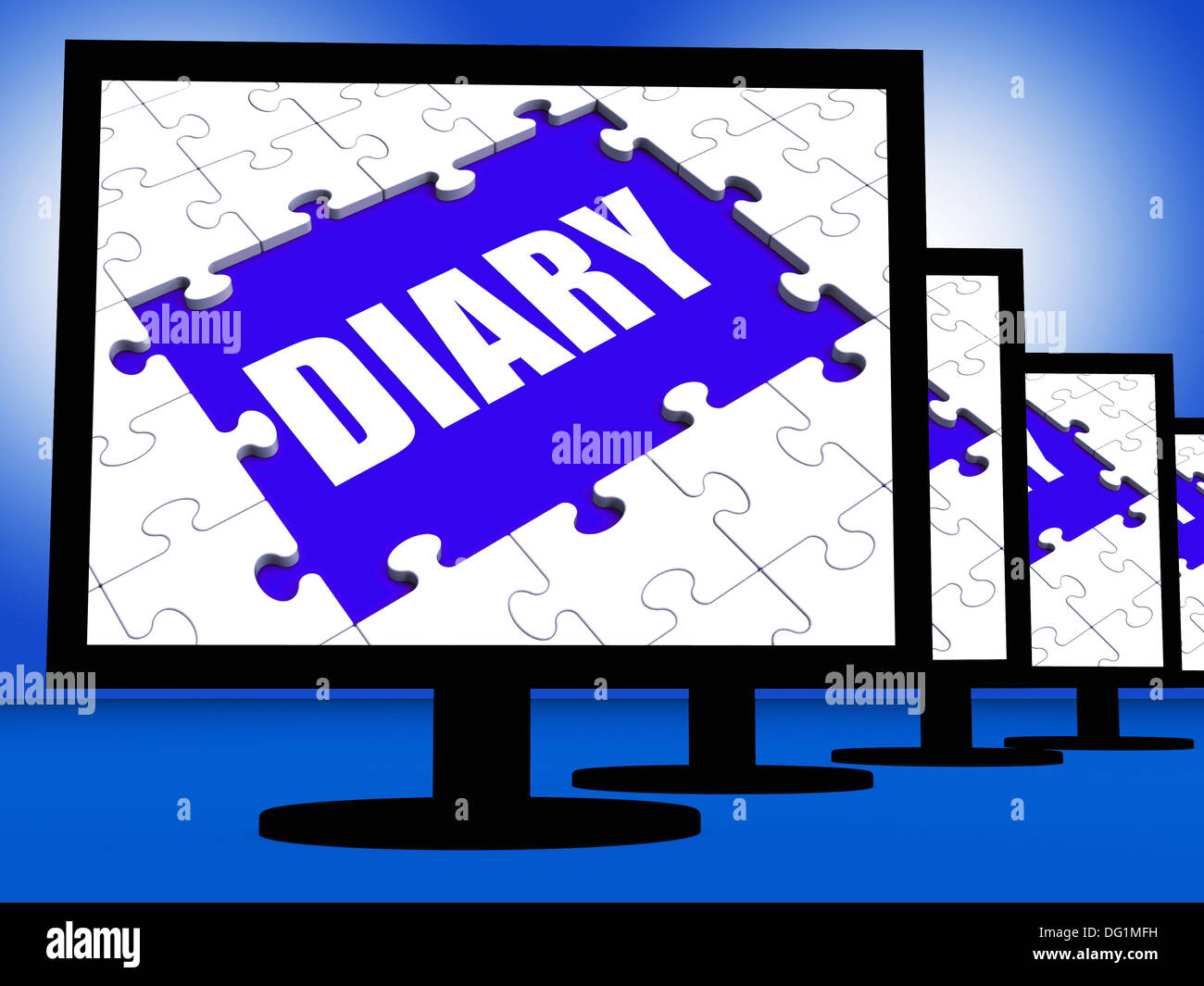 Diary Screen Showing Appointment Planner Planning Or Scheduler Stock ...