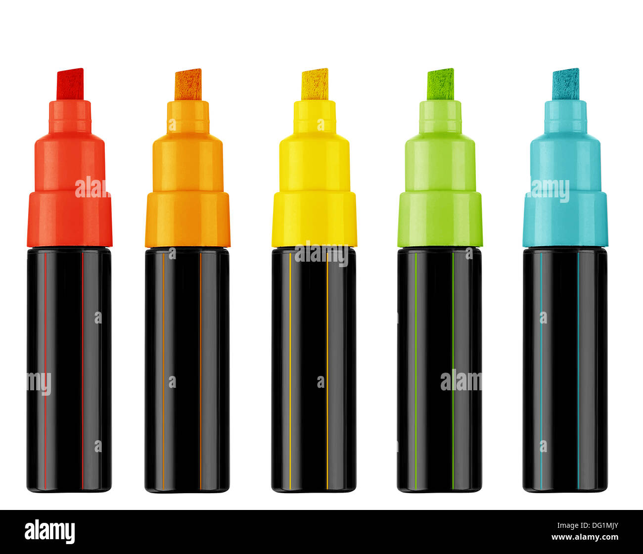 Colorful text highlighter pens, (with clipping work path Stock Photo ...