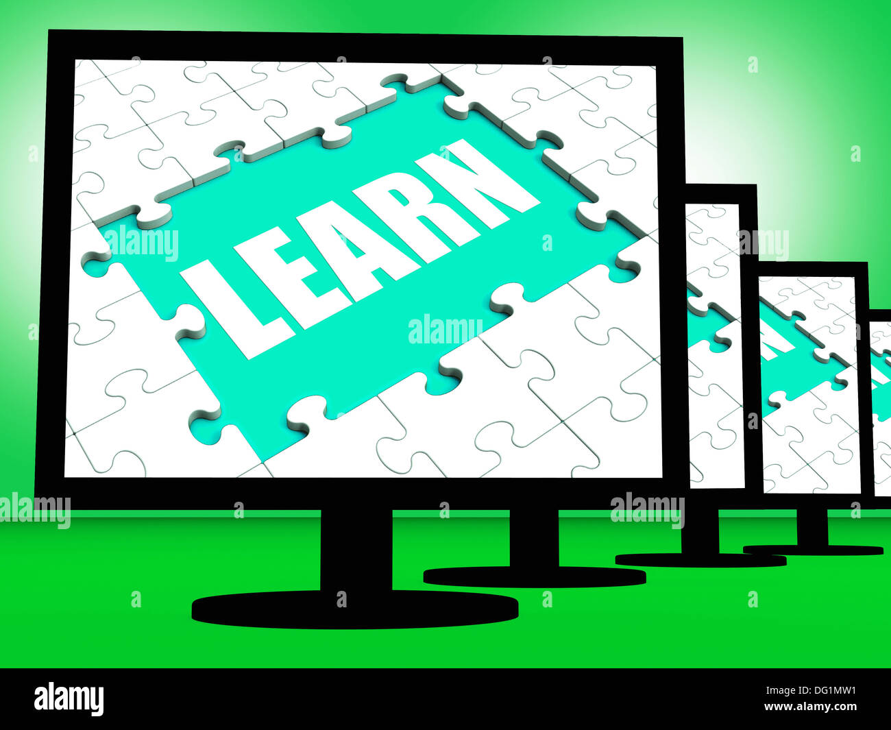 Learn Screen Showing Web Education Or Online Studying Stock Photo - Alamy
