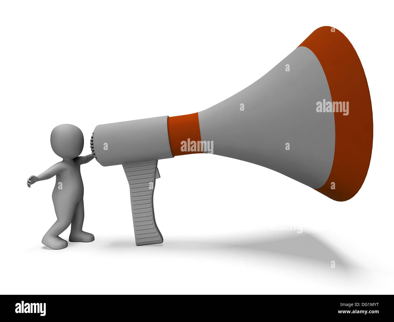 Megaphone Character Showing Announcing Speech Explaining And Loud ...