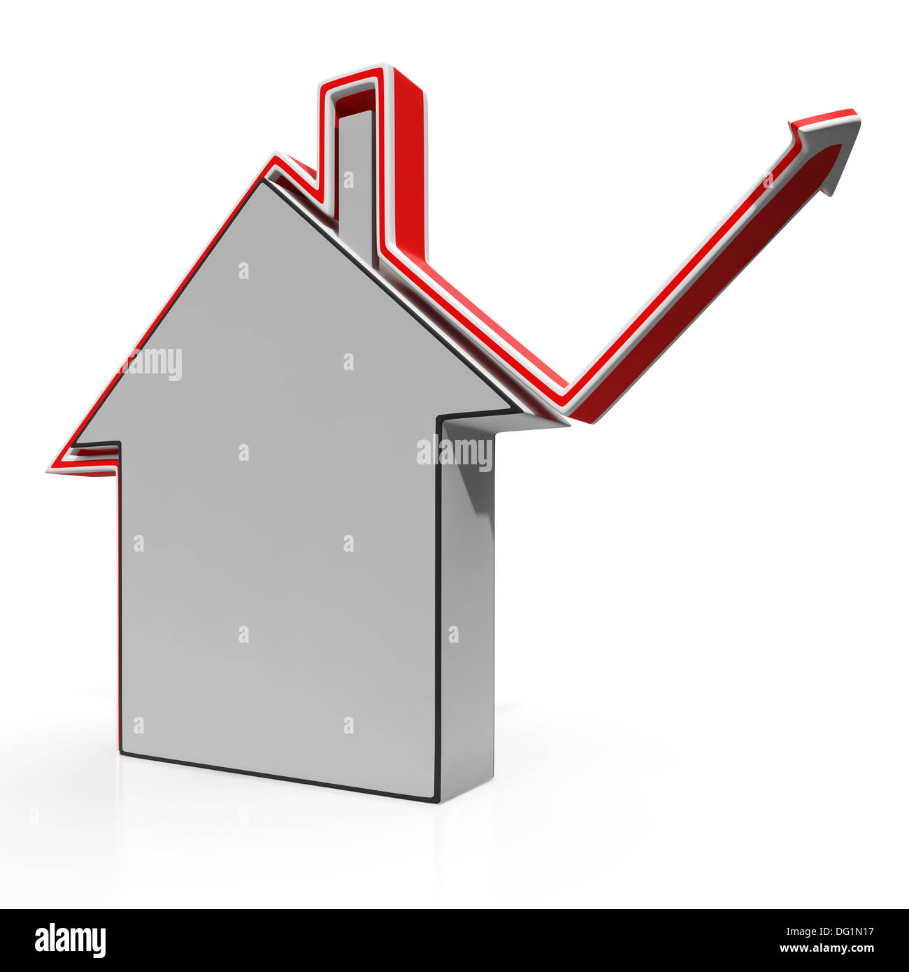 House Icon Shows Home Or Building Price Increases Stock Photo - Alamy