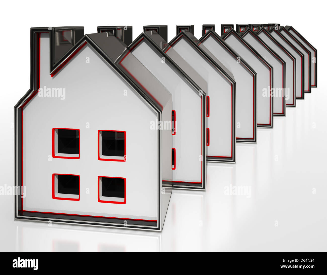 House Symbols Display Houses Or Homes For Sale Stock Photo - Alamy