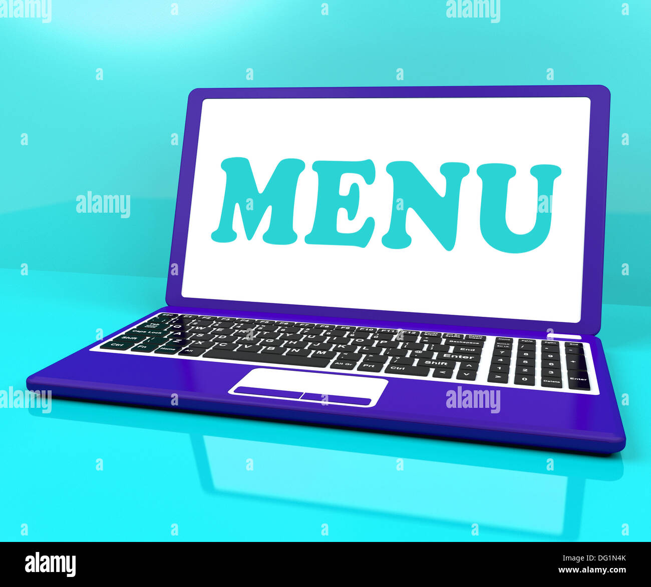Menu Laptop Showing Ordering Food From Restaurant On Web Stock Photo ...