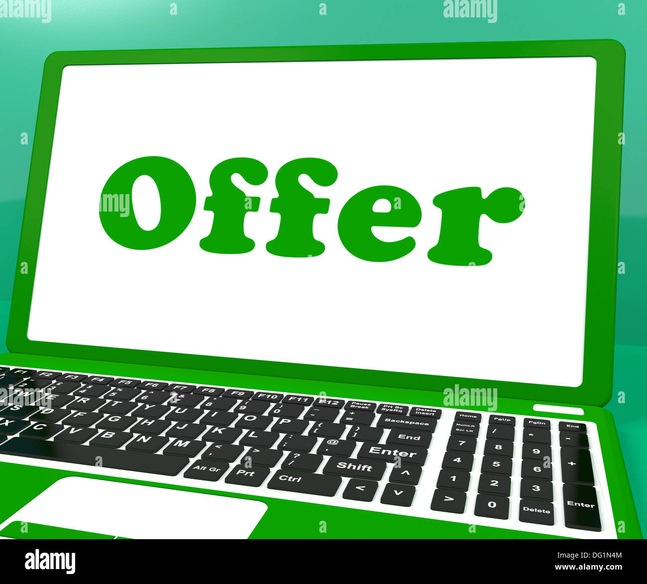 Offer Computer Showing Promotion Discounts And Reduction Stock Photo ...