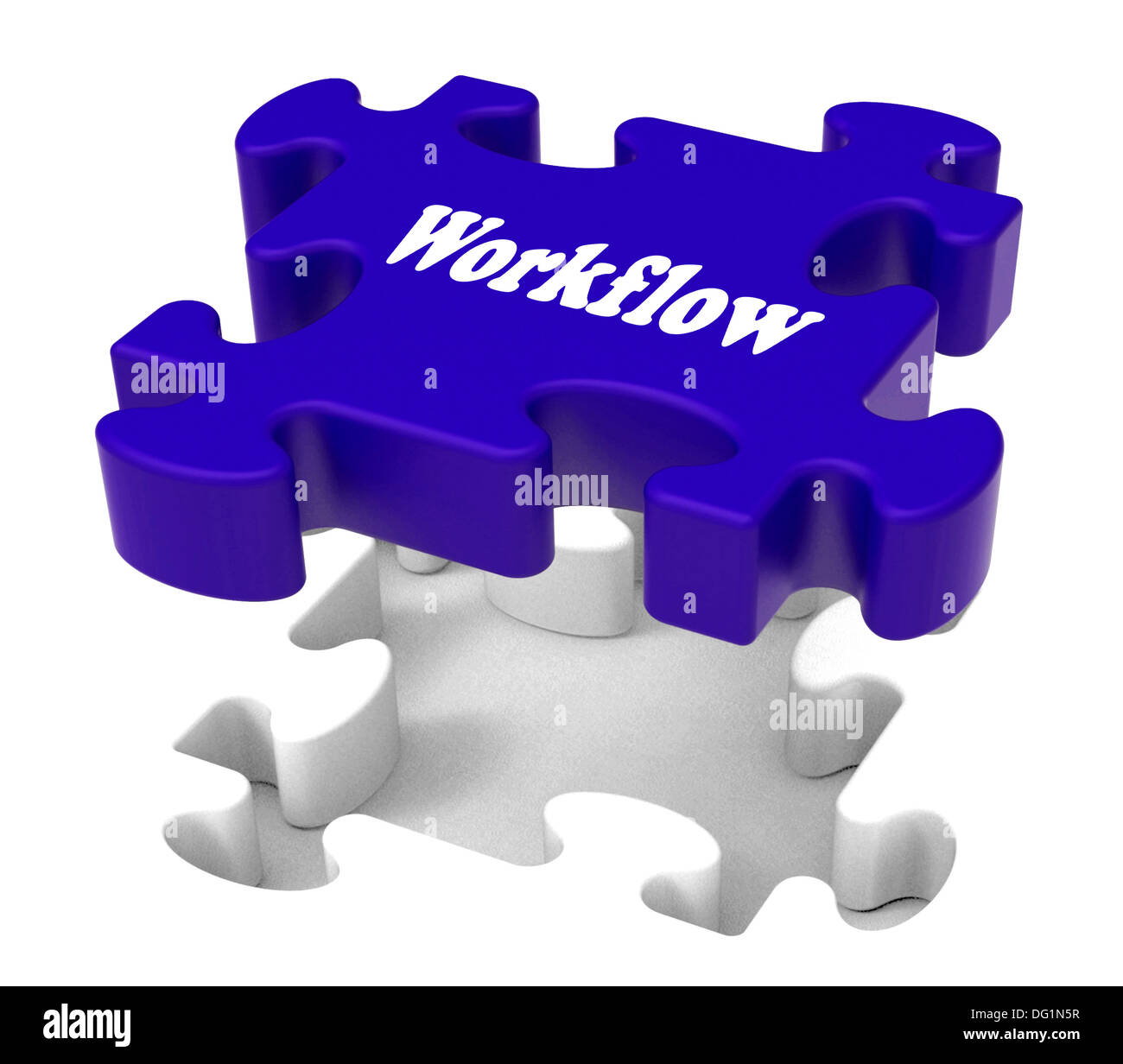 Workflow Puzzle Showing Structure Flow Or Work Procedure Stock Photo ...