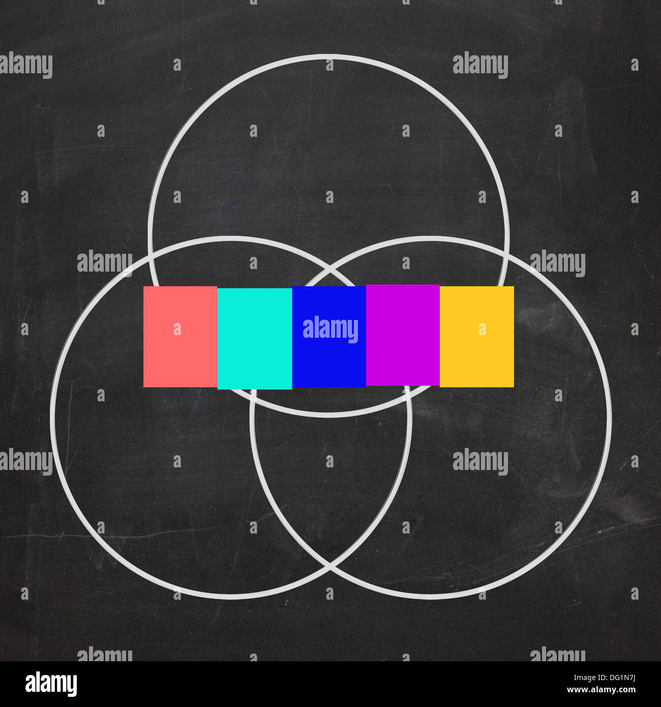 Five Letter Word Venn Diagram Showing Intersect Or Overlap Stock Photo ...
