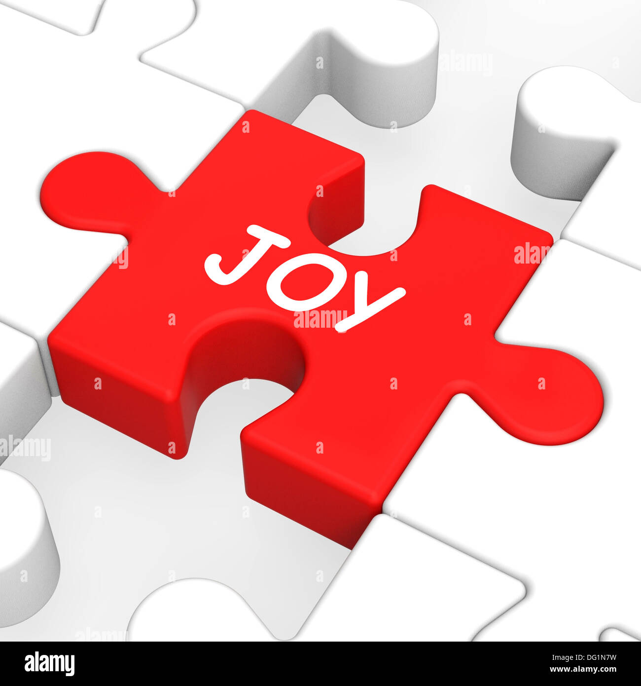 Joy Puzzle Showing Cheerful Fun Happy And Enjoy Stock Photo - Alamy